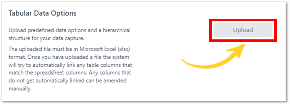 Design - Table - Tabular Data Options