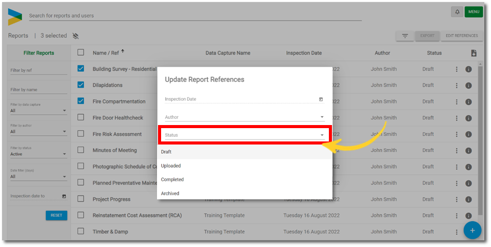 Deleting and Archiving Reports in the Web Portal
